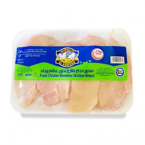 AL RAWDAH FRESH CHICKEN B/L S/L BREAST 500 GM