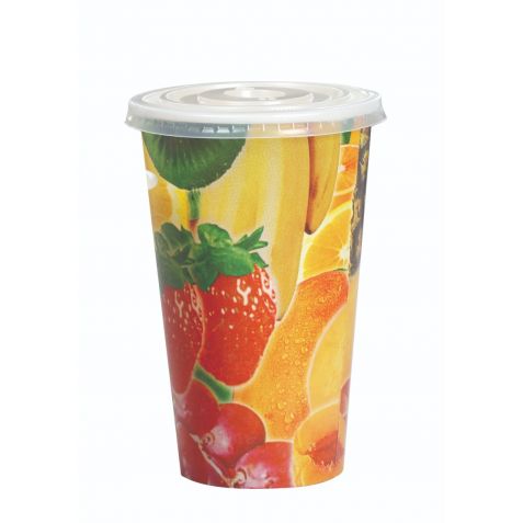 SUPER TOUCH - PAPER JUICE CUP 12 OZ with LID